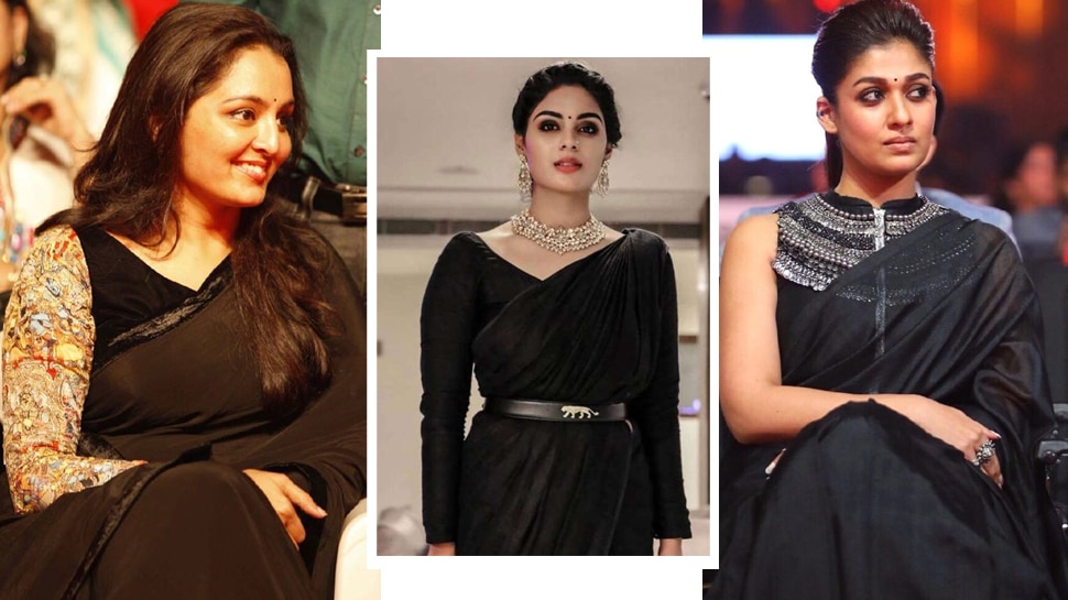 Malayalam Actresses Stunning Looks In Black Saree | See Photos: കറുപ്പ് ...