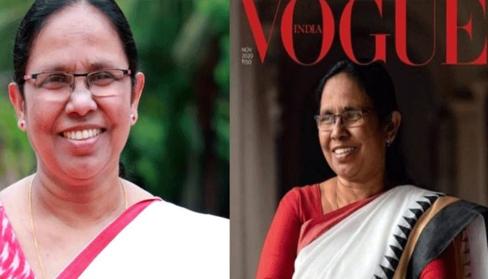 Health Minister K K Shailaja on Vogue India cover photo | 'Woman of the ...