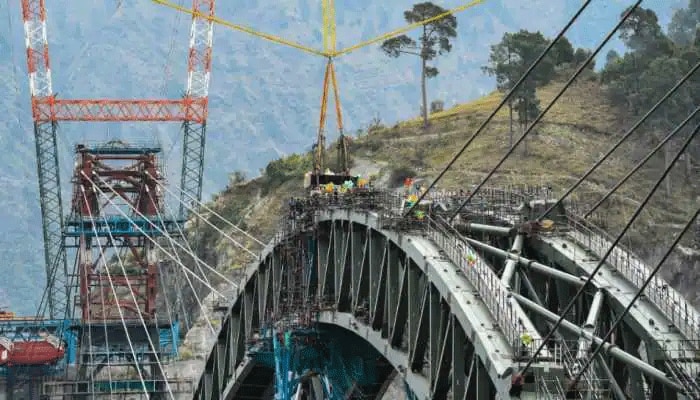 Chenab Bridge: Indian Railways completes arch closure of World's ...