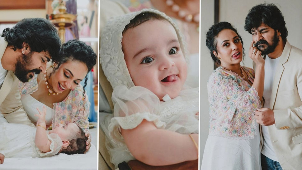 Pearle Srinish daughter Nila's baptism photos viral on social media l ...