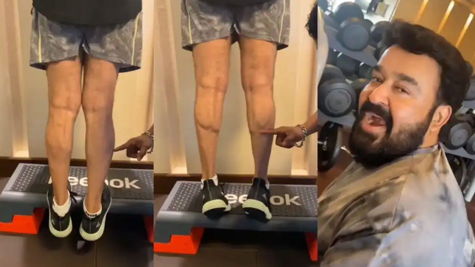 Mohanlal's latest work out video on leg muscles goes viral on social ...