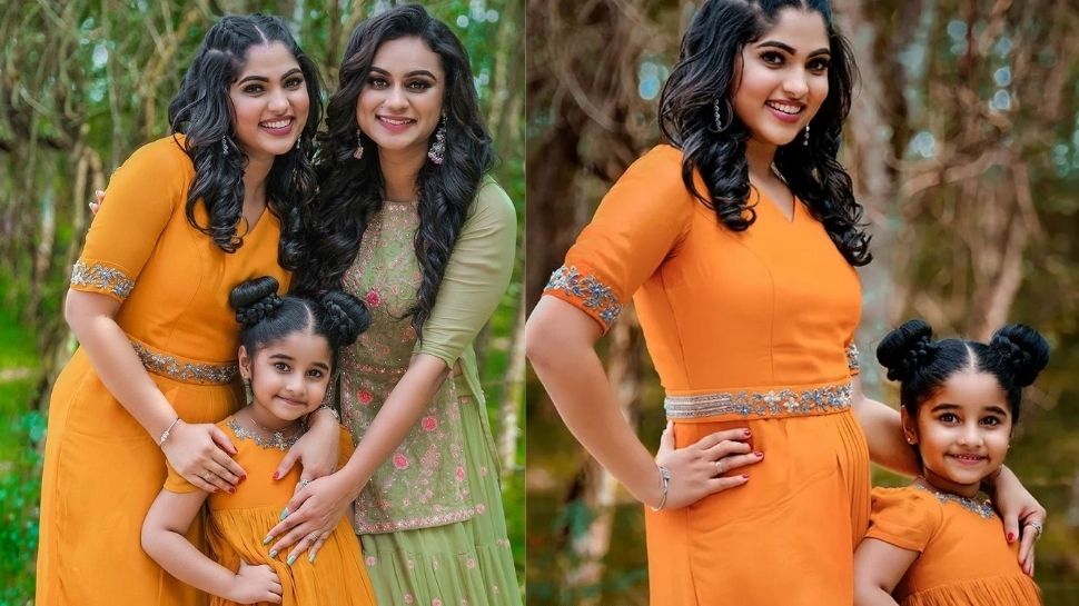 Actress Muktha George and Her Daughter Kiara Rinku Tomy with Anchor Lakshmi Nakshathra ...