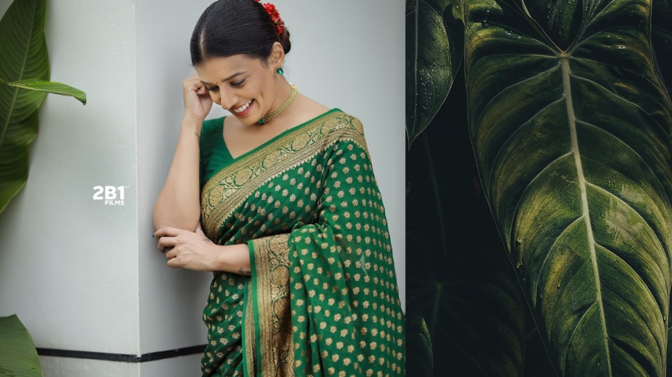 Sithara Krishnakumar classy look in her latest photoshoot | പച്ച സാരിയി ...