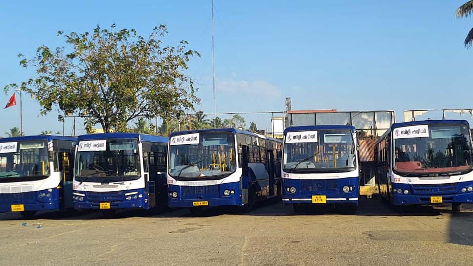 KSRTC bus new look blue painted ksrtc bus service from neyattinkara ...