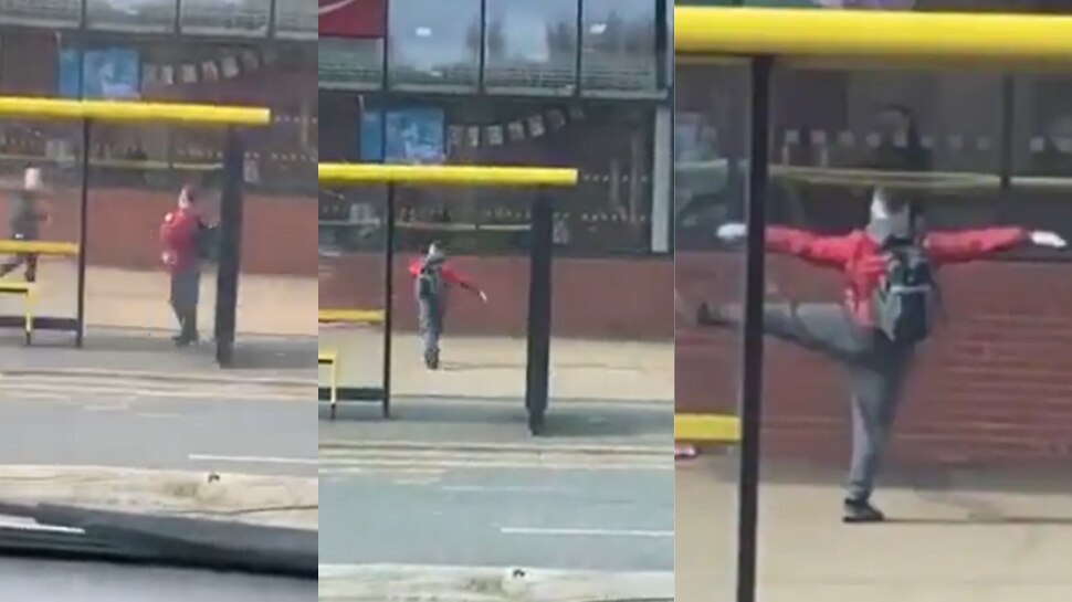 Viral Video Man dancing at bus stop makes netizen laugh Video going ...