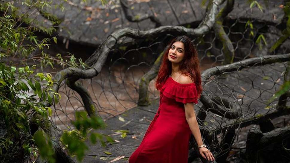 Dilsha Prasannan looking beautiful in red gown during vacation in ...