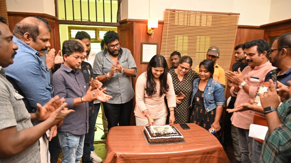Aparna Balamurali Birthday celebration for Aparna Balamurali on the set ...