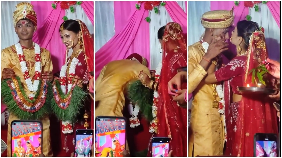 Bride’s concern for groom during varmala ritual went viral on socil me | എന്തൊരു കരുതലാണ്! വേദന ...