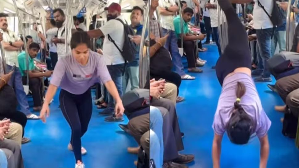 Shocking Viral Video Of Woman Performs Somersault Inside Crowded Metro Viral Video sparks debate ...