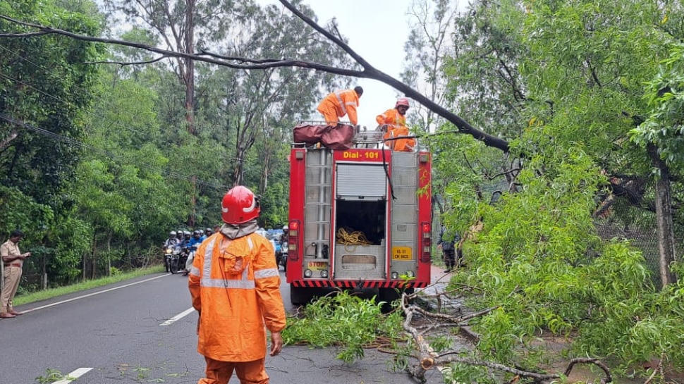 The fire brigade guarded the city during the incessant rain|Fire and ...