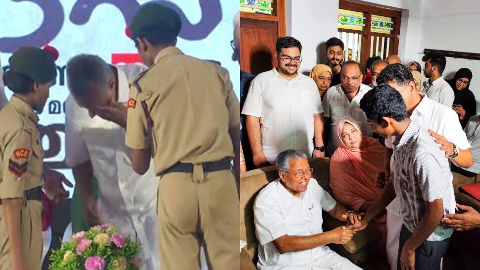 CM Pinarayi Vijayan consoled NCC Cadet Jinto | അസ്വസ്ഥതയല്ല, വാത്സല്യം; ജിന്റോയെ ആശ്വസിപ്പിച്ച് ...