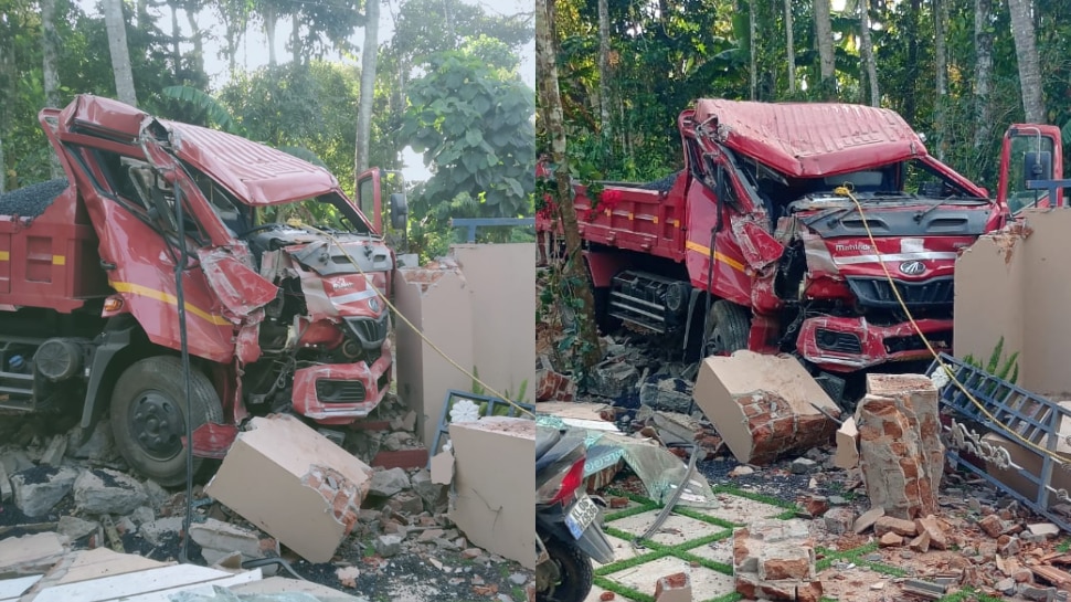 Idukki Lorri Accident|A tipper lorry carrying tarmix lost control and ...
