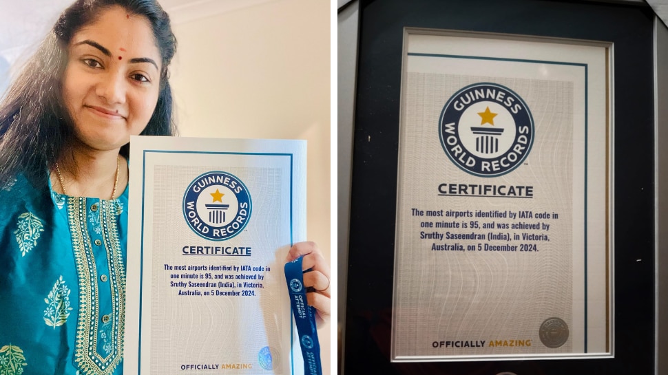 Sruthi Saseendran sets Guinness World Record for recognizing most airport codes in one minute ...